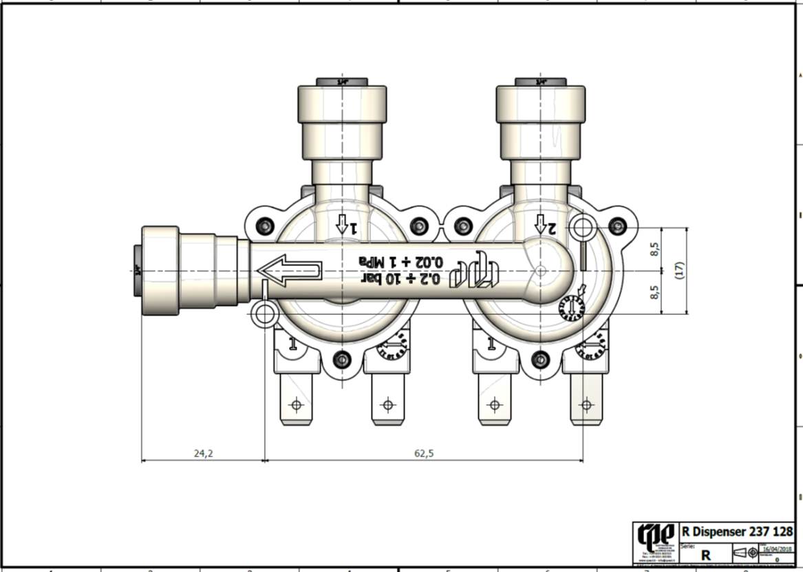 R Series Dispenser 2 Inlet - 1 Outlet